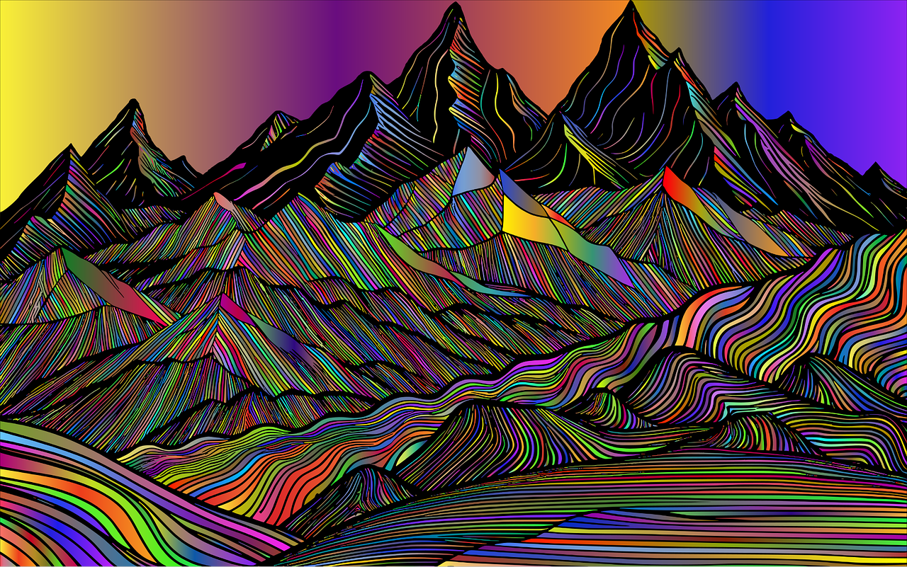Download Mountains, Landscape, Line Art. Royalty-Free Vector Graphic ...