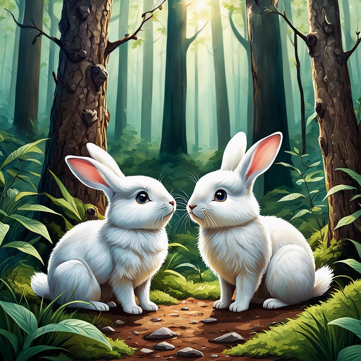 Download Ai Generated, Rabbits, Forest. Royalty-Free Stock Illustration Image - Pixabay