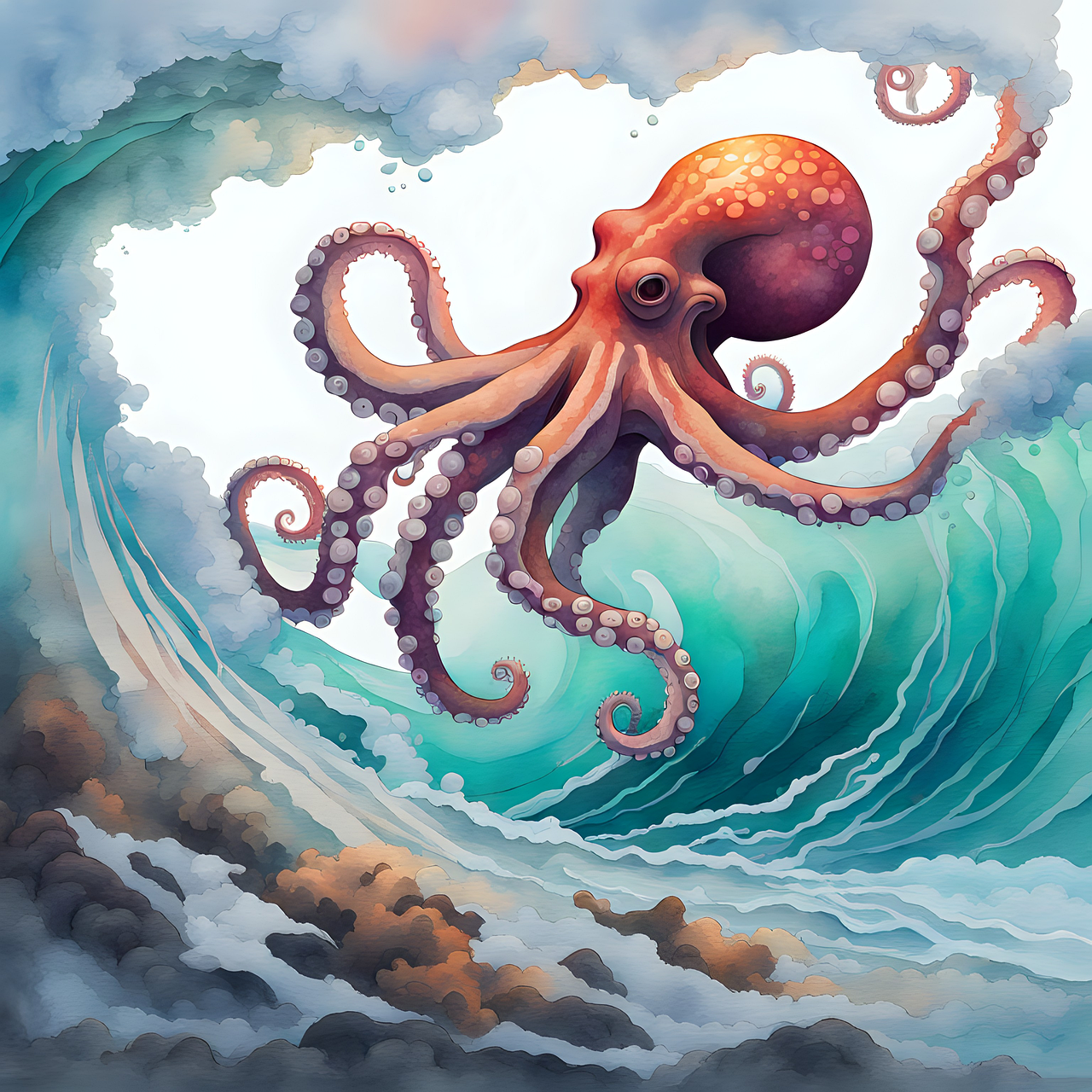 Download Ai Generated, Octopus, Ocean. Royalty-Free Stock Illustration ...