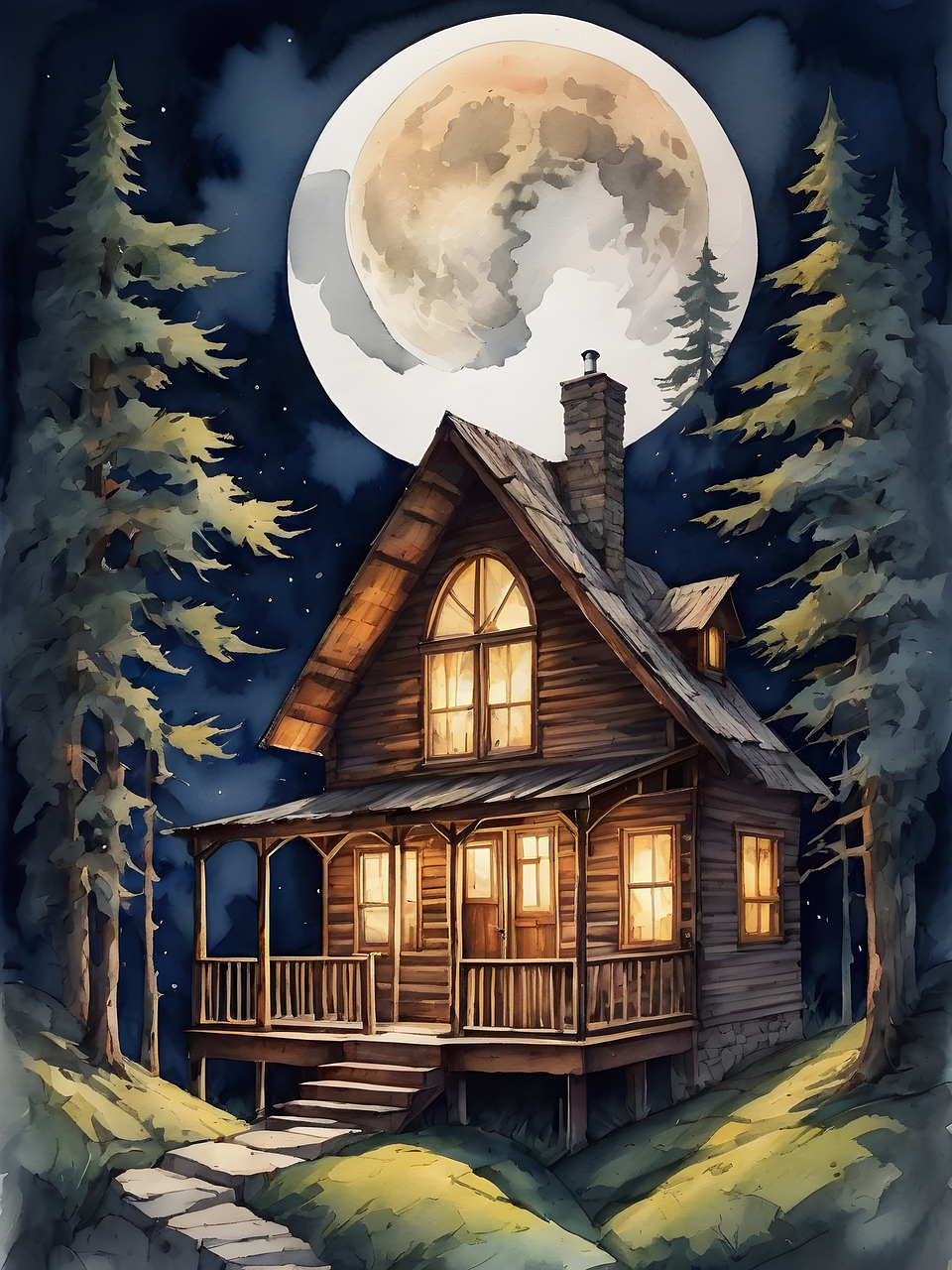 Download Ai Generated, Cabin, Valley. Royalty-Free Stock Illustration ...