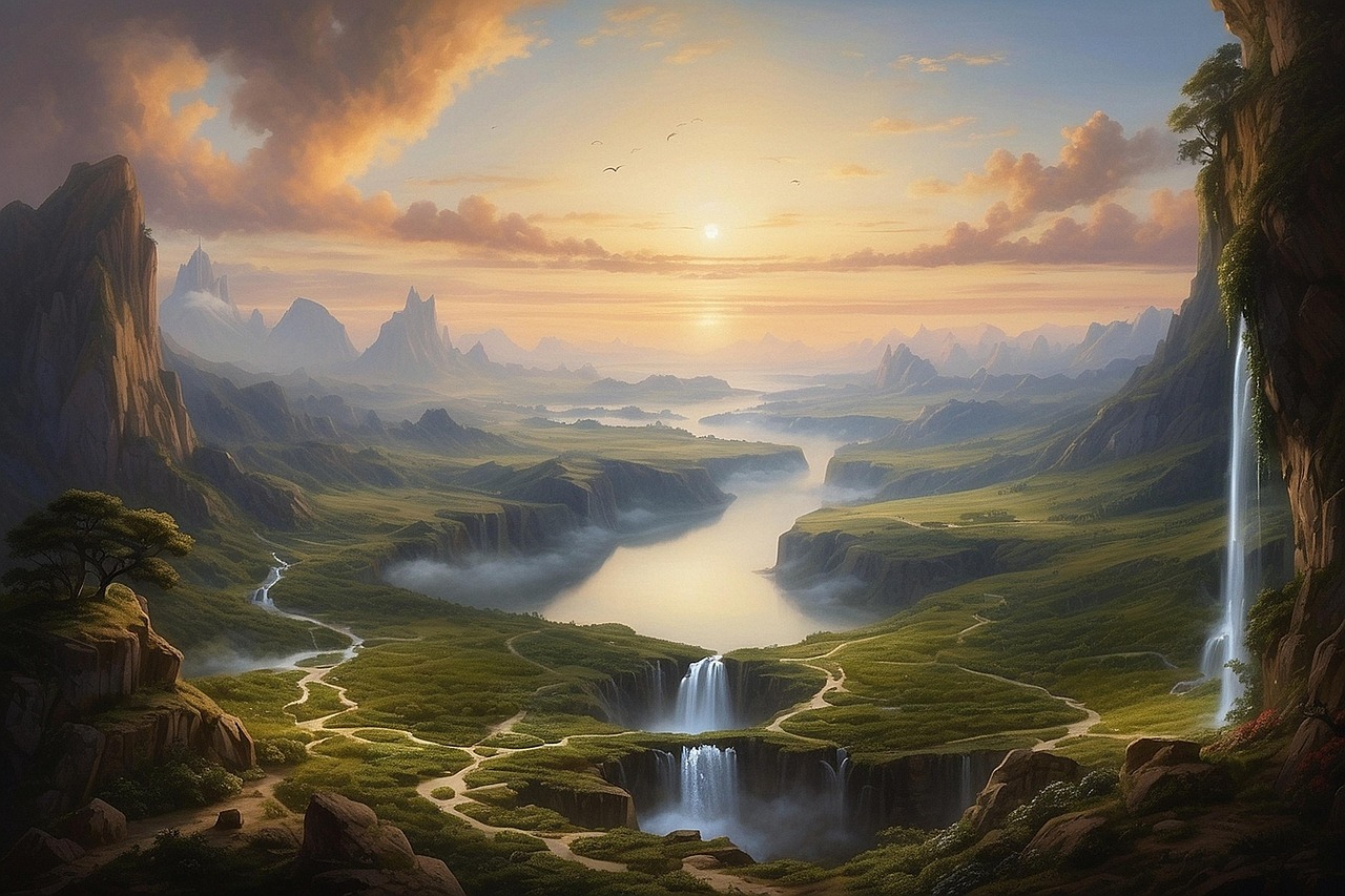 Download Ai Generated, Fantasy, River. Royalty-Free Stock Illustration ...
