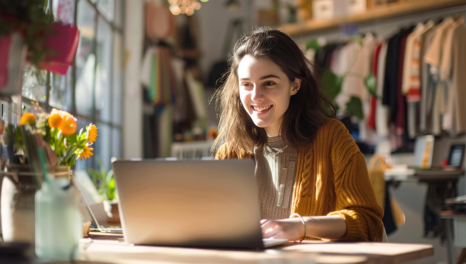 Download Woman, Laptop, Happy. Royalty-Free Stock Illustration Image ...