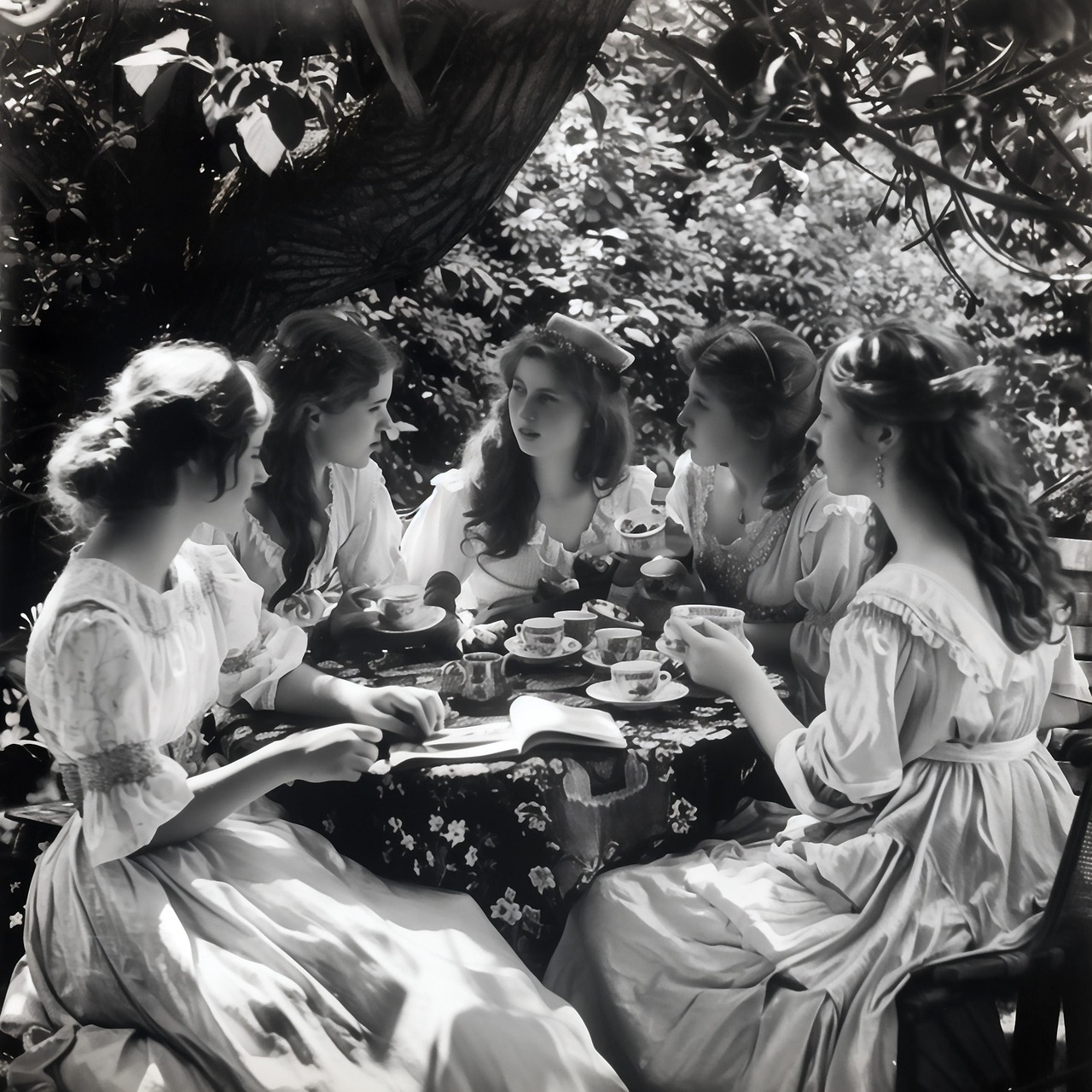 Download Ai Generated, Friends, Tea Party. Royalty-Free Stock ...
