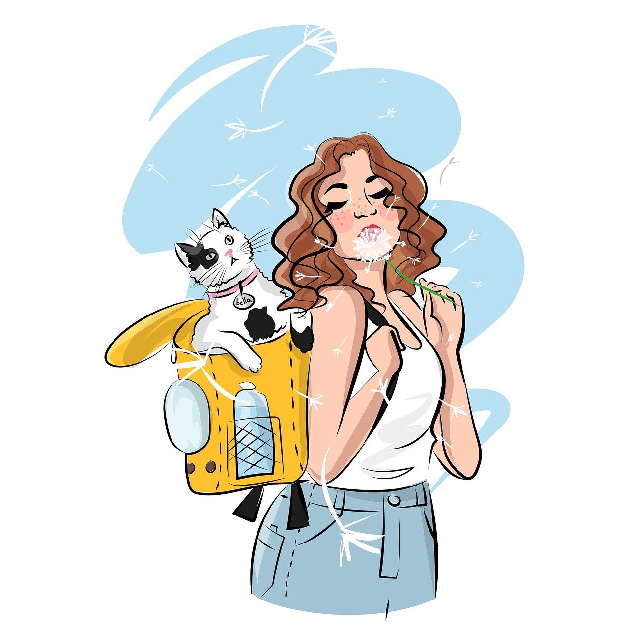 Download Woman, Cat, Animal. Royalty-Free Stock Illustration Image ...
