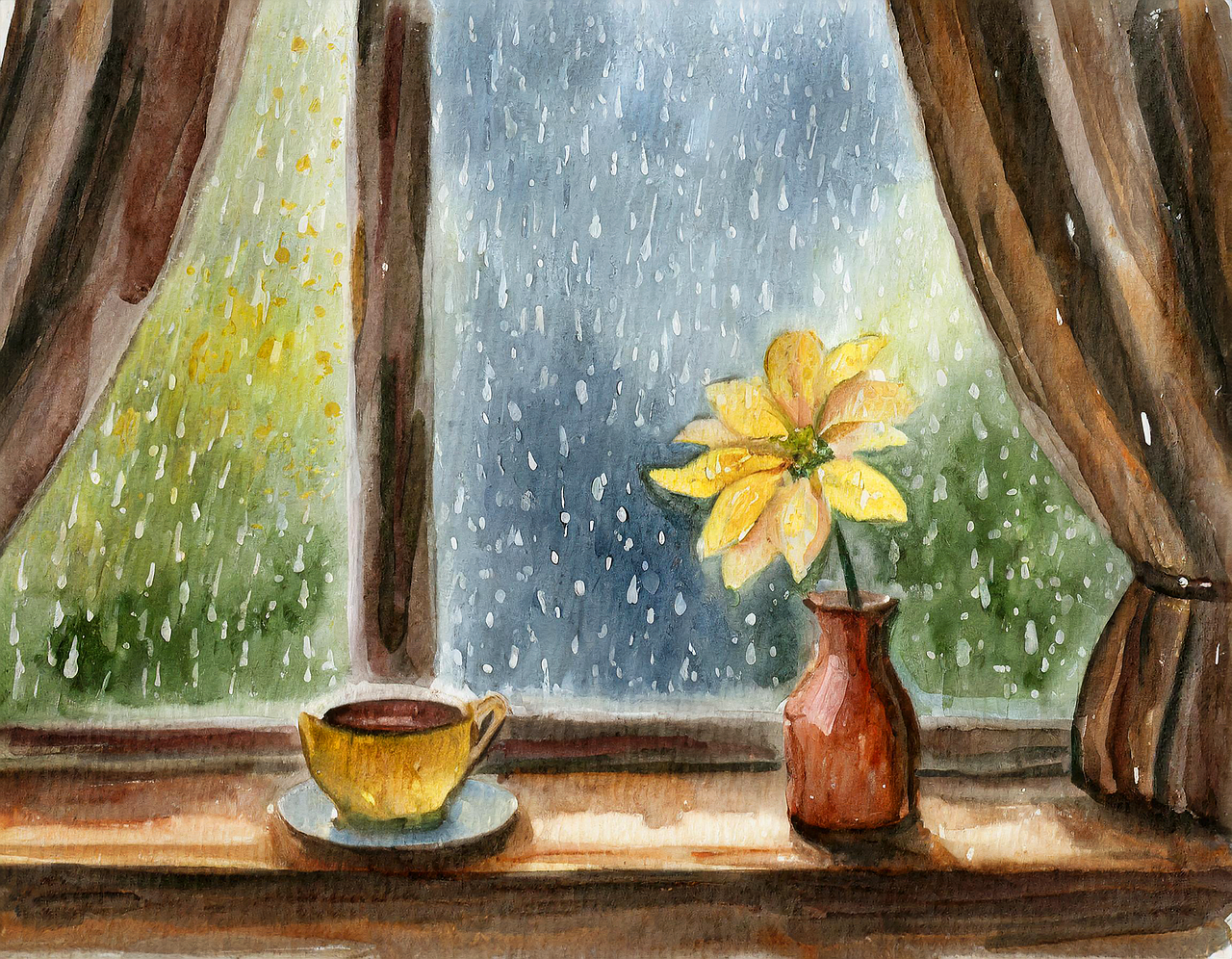 Download Watercolor, Painting, Window. Royalty-Free Stock Illustration ...