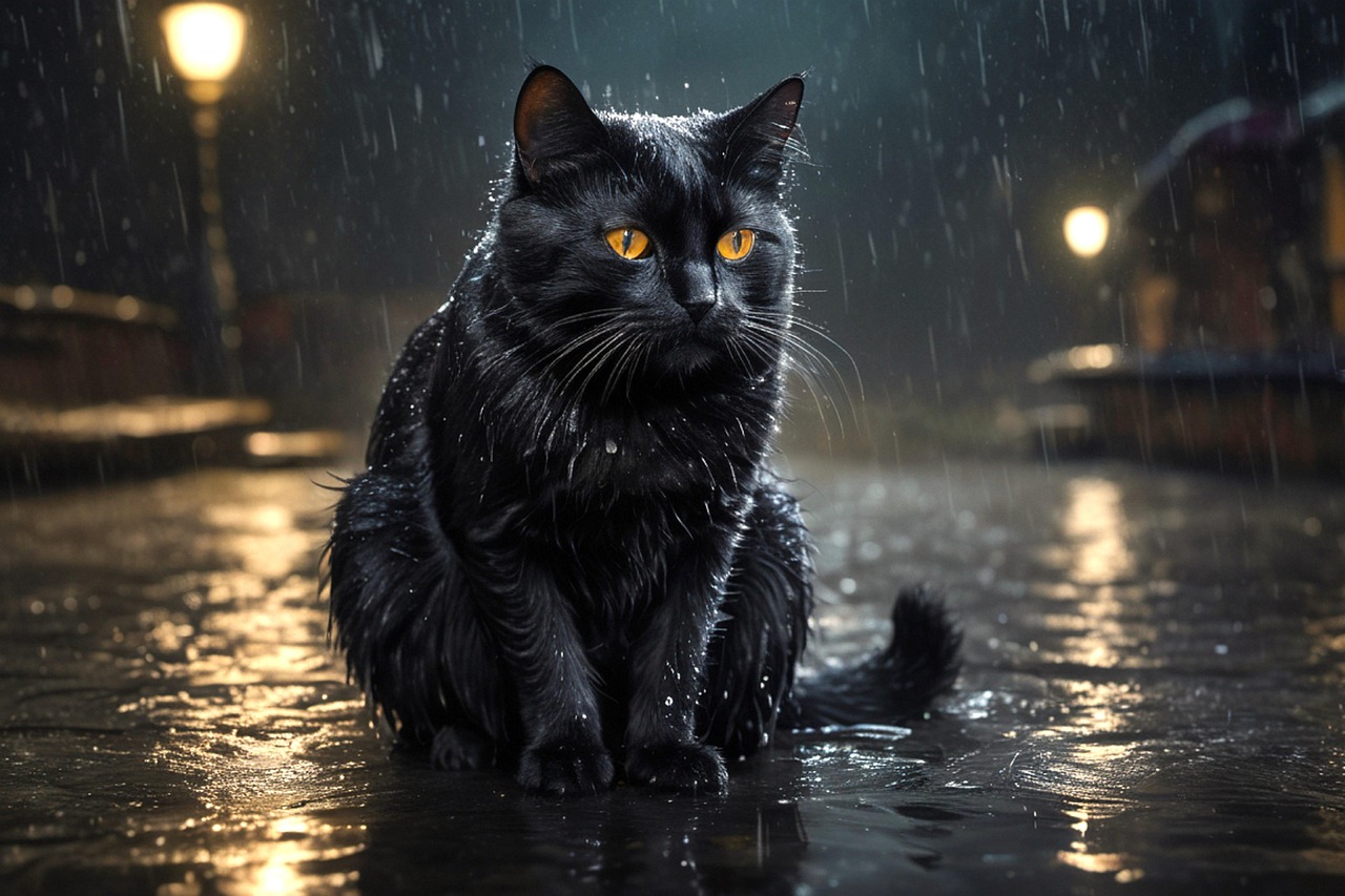 Download Ai Generated, Cat, Raining. Royalty-Free Stock Illustration ...