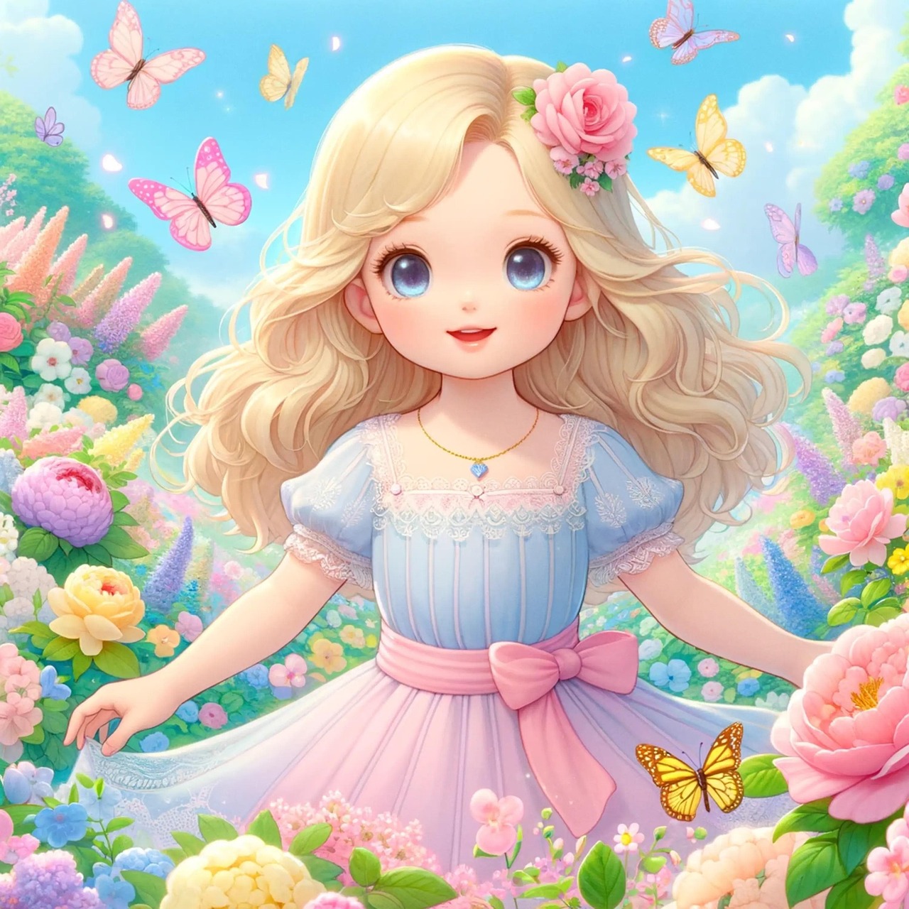 Download Ai Generated Girl Flowers Royalty Free Stock Illustration