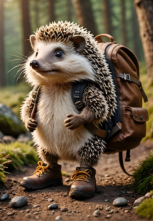 Download Ai Generated, Hedgehog, Hiking. Royalty-Free Stock ...
