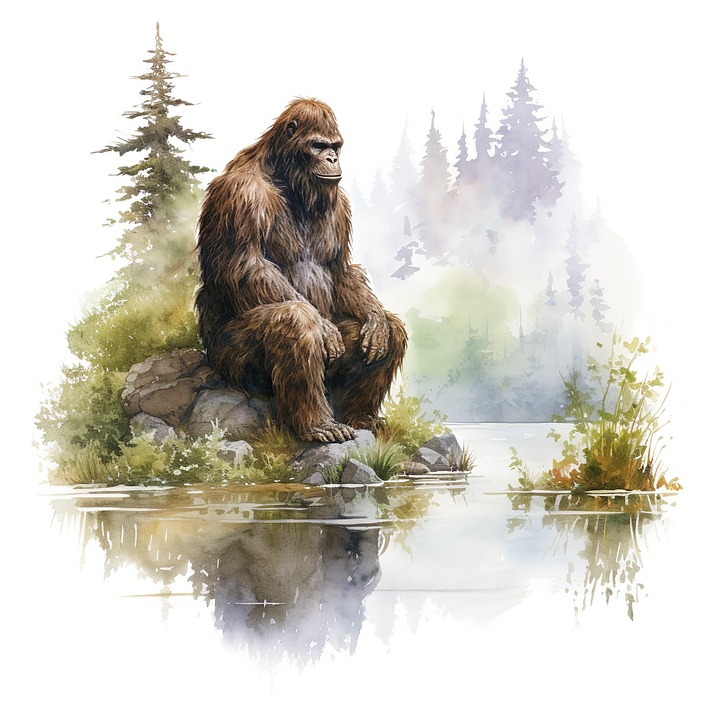 Download Bigfoot, Sasquatch, Watercolor. Royalty-Free Stock ...