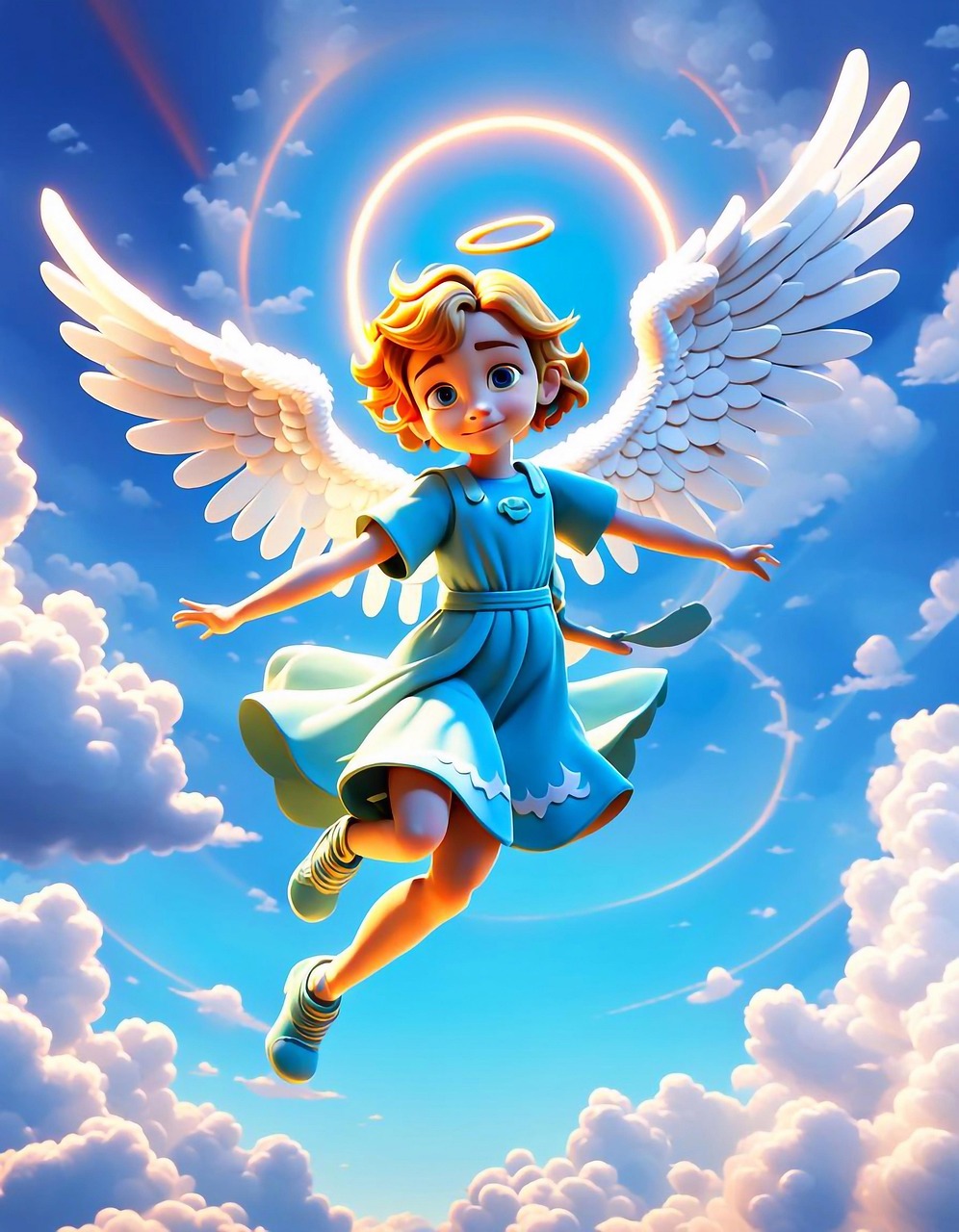 Ángel Cielo Azul Nubes Blancas - Imagen gratis en Pixabay - Pixabay