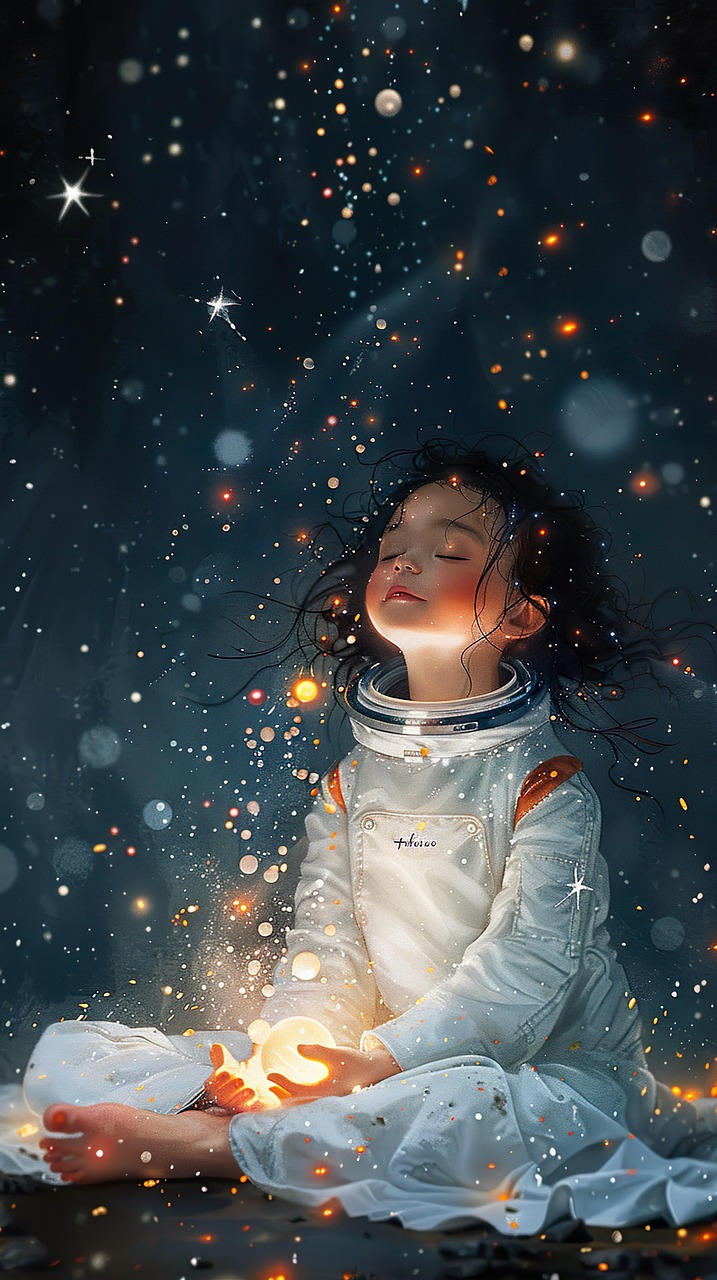 Download Ai Generated, Girl, Stars. Royalty-Free Stock Illustration ...