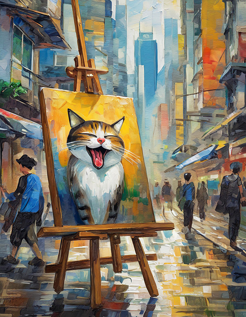 Download Painting, Cat, Easel. Royalty-Free Stock Illustration Image ...