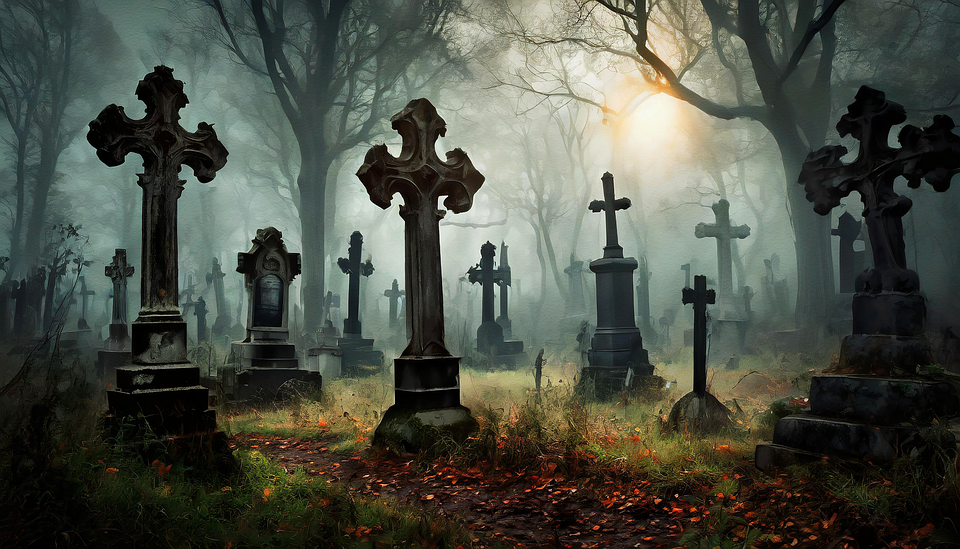 Download Ai Generated, Cemetery, Gravestones. Royalty-Free Stock ...
