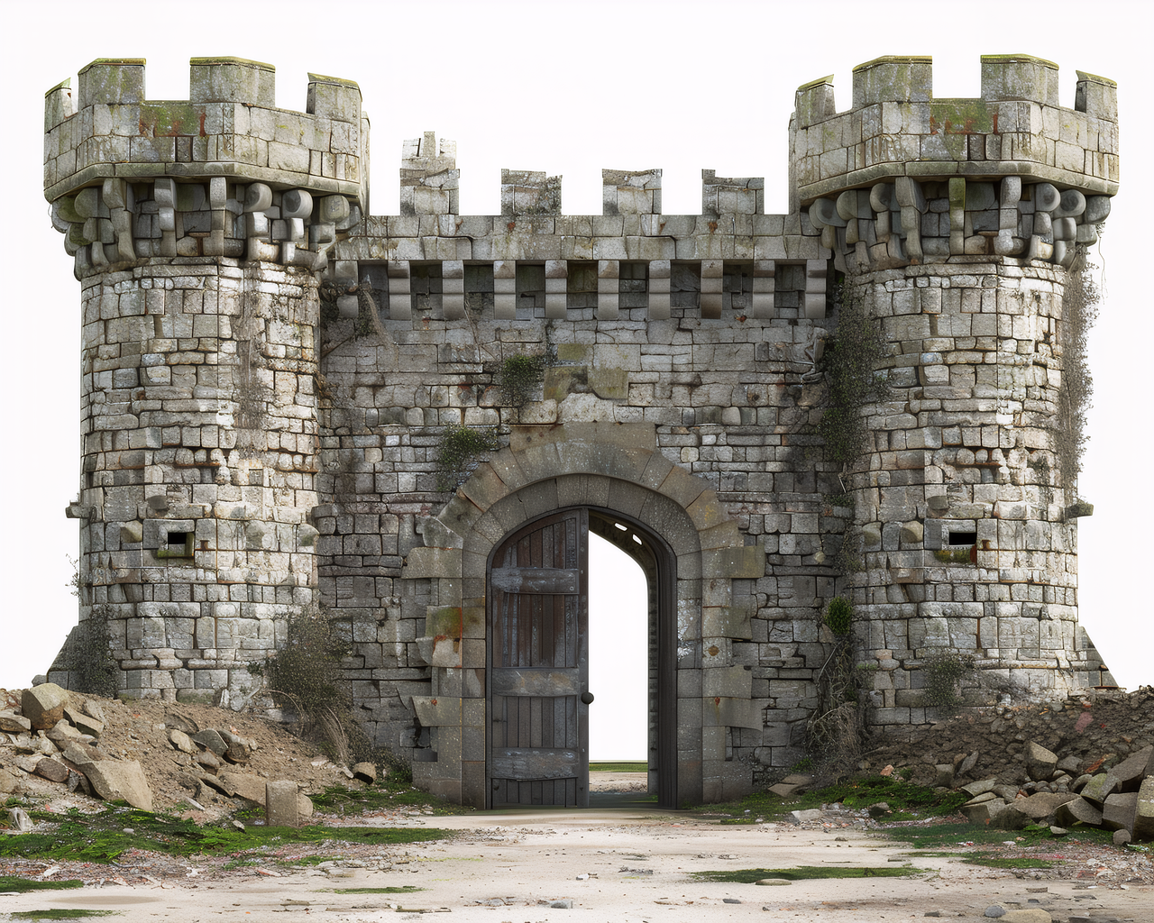 Download Medieval Castle Gate, White Background, Isolated. Royalty-Free ...