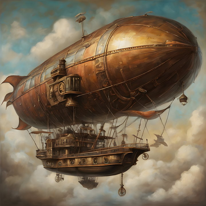Download Airship, Steampunk, Balloon. Royalty-Free Stock Illustration ...
