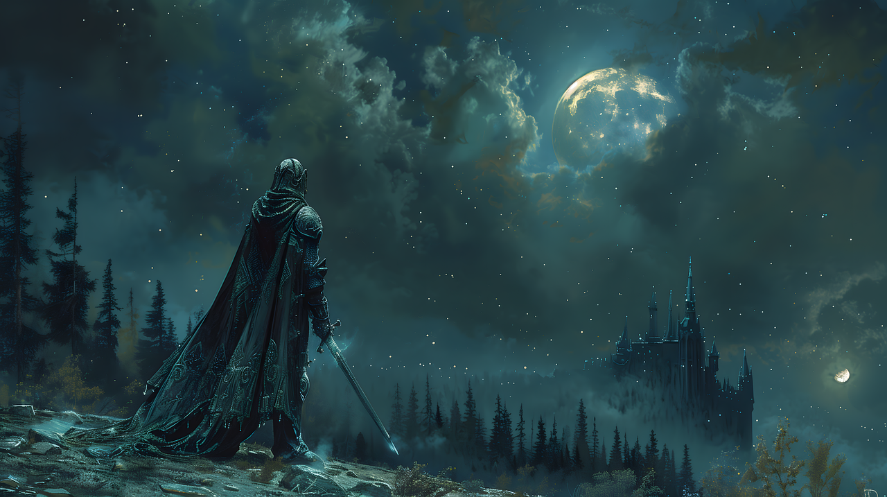 Download Ai Generated, Man, Moon. Royalty-Free Stock Illustration Image ...