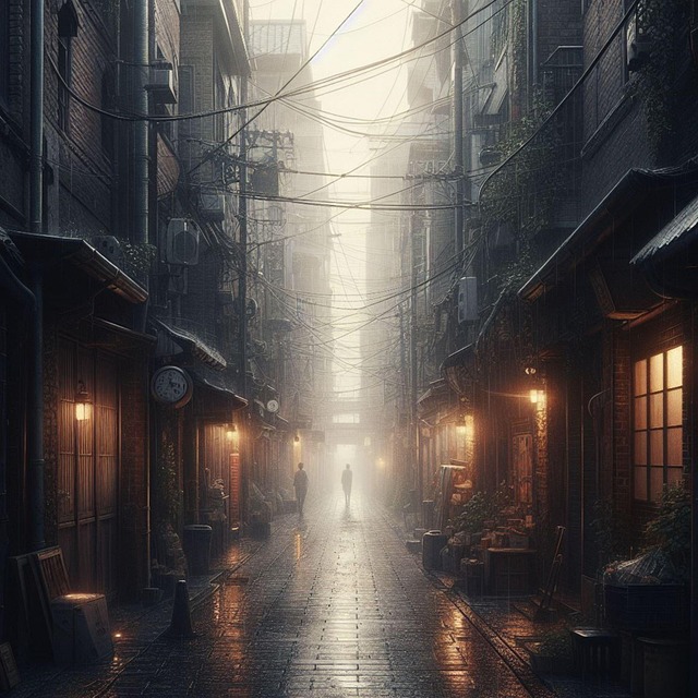 Download Rain, City, Back Alley. Royalty-Free Stock Illustration Image ...
