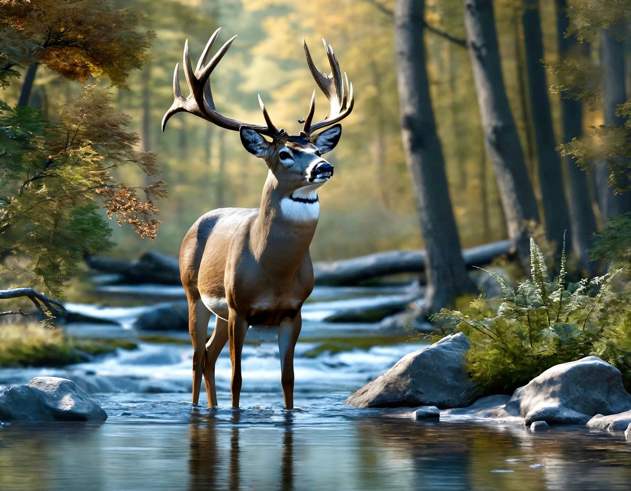 Download Ai Generated Deer Forest Royalty Free Stock Illustration
