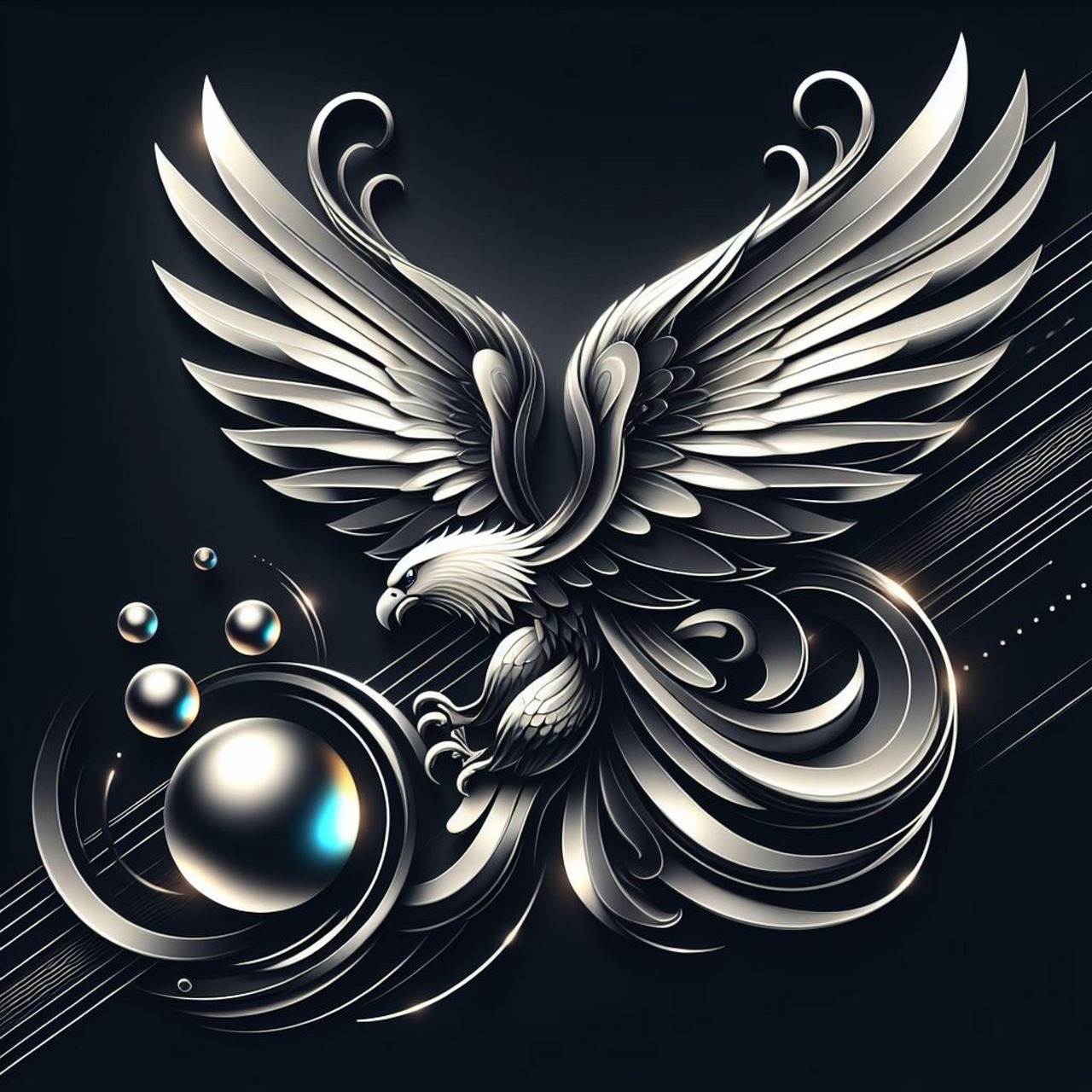 Download Stylized, Metallic, Eagle. Royalty-Free Stock Illustration ...