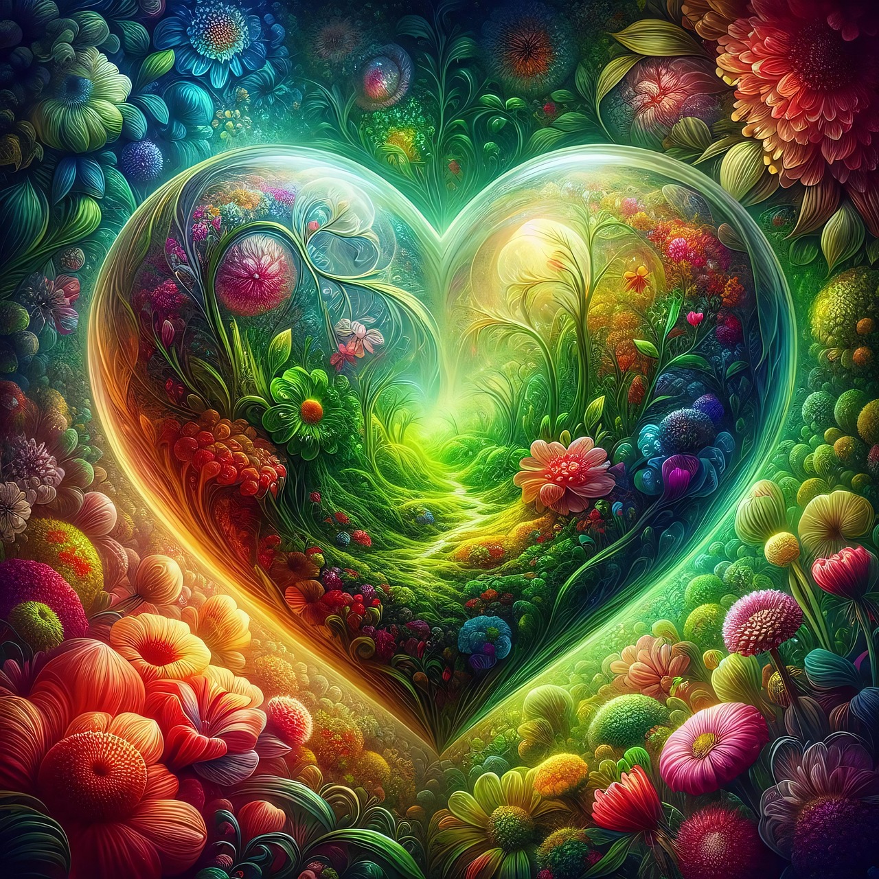 Download Flowers, Heart, Glass Heart. Royalty-Free Stock Illustration ...