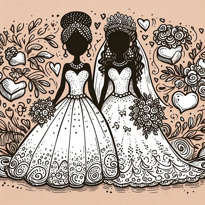 Download Same Sex Lesbian Wedding Royalty Free Stock Illustration