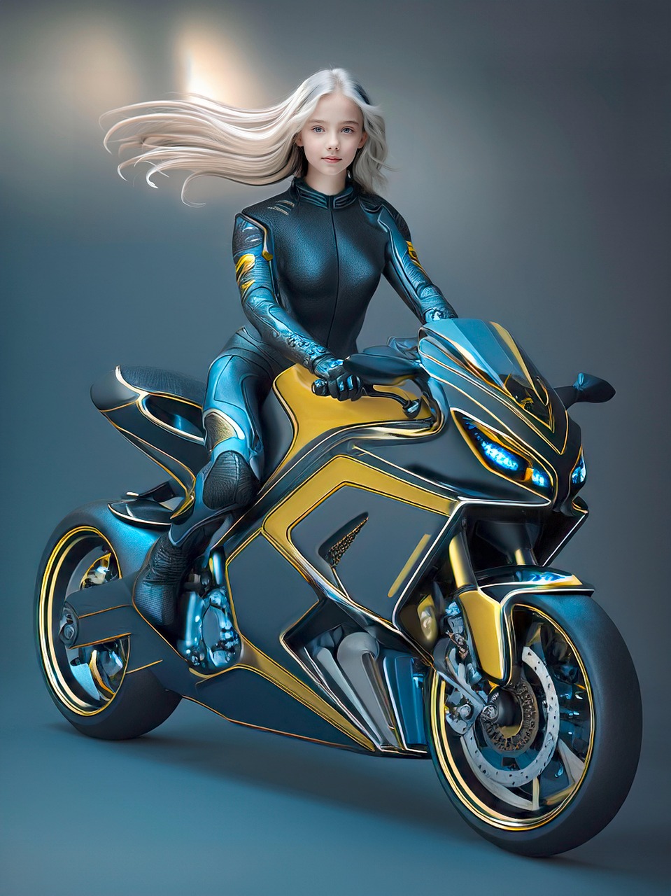 Download Ai Generated, Cyborg, Motorcycle. Royalty-Free Stock ...