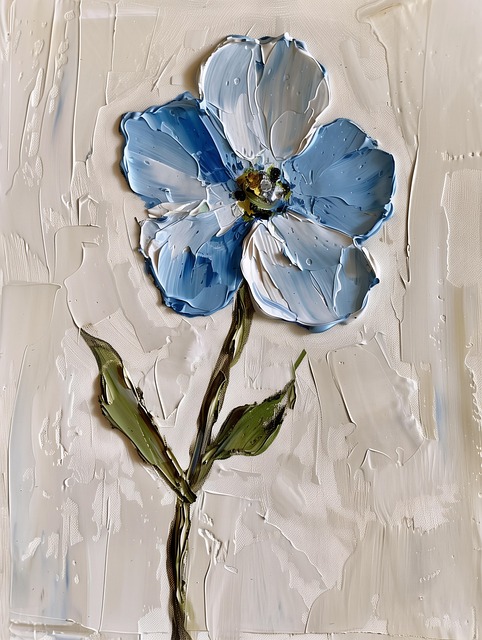 Download Beautiful, Painting, Blue Flower. Royalty-Free Stock ...