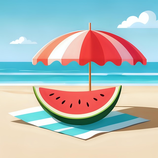 Download Watermelon, Summer, Beach. Royalty-Free Stock Illustration ...