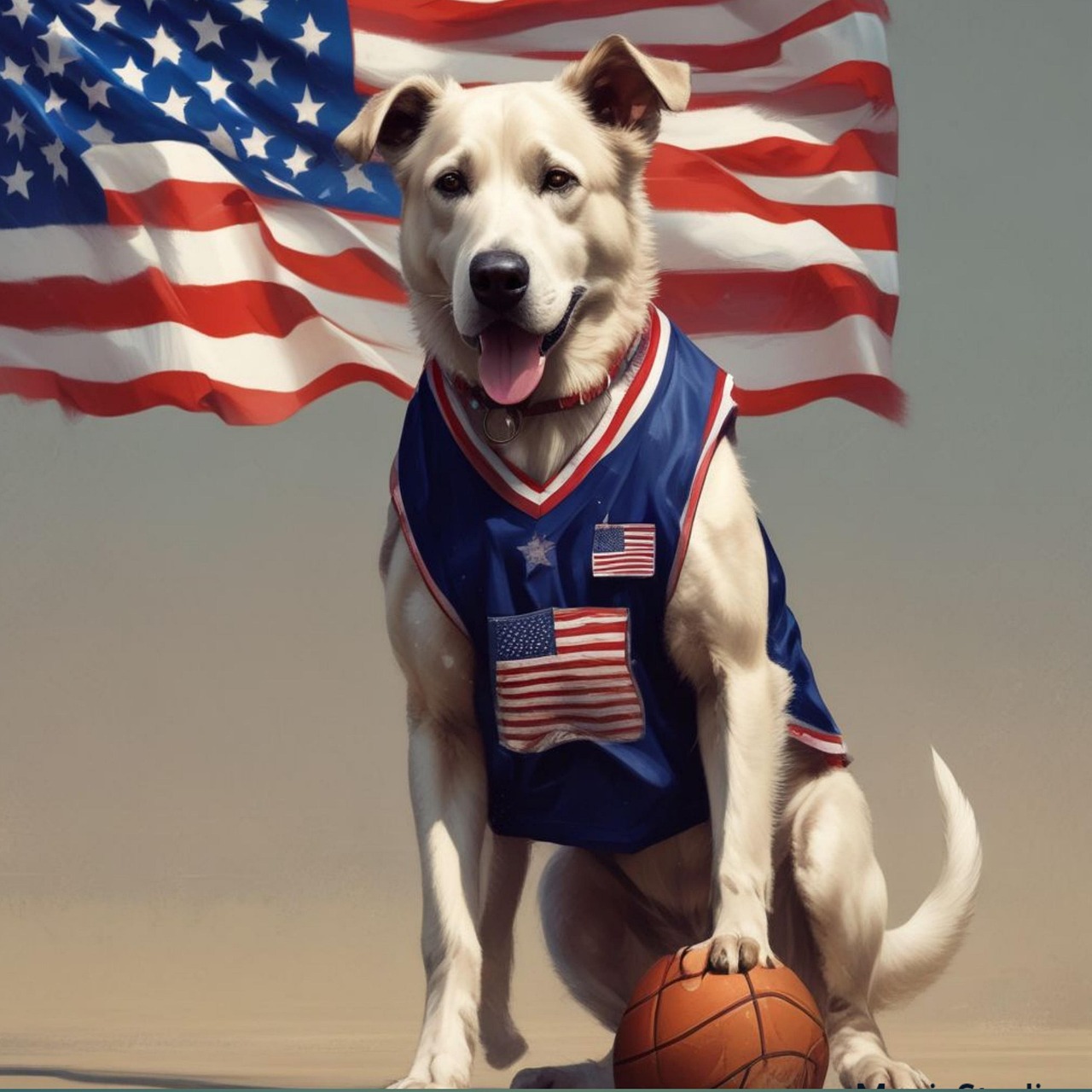 Download Sports Dog, Image Of Trendy Dog, Basketball Court. Royalty ...
