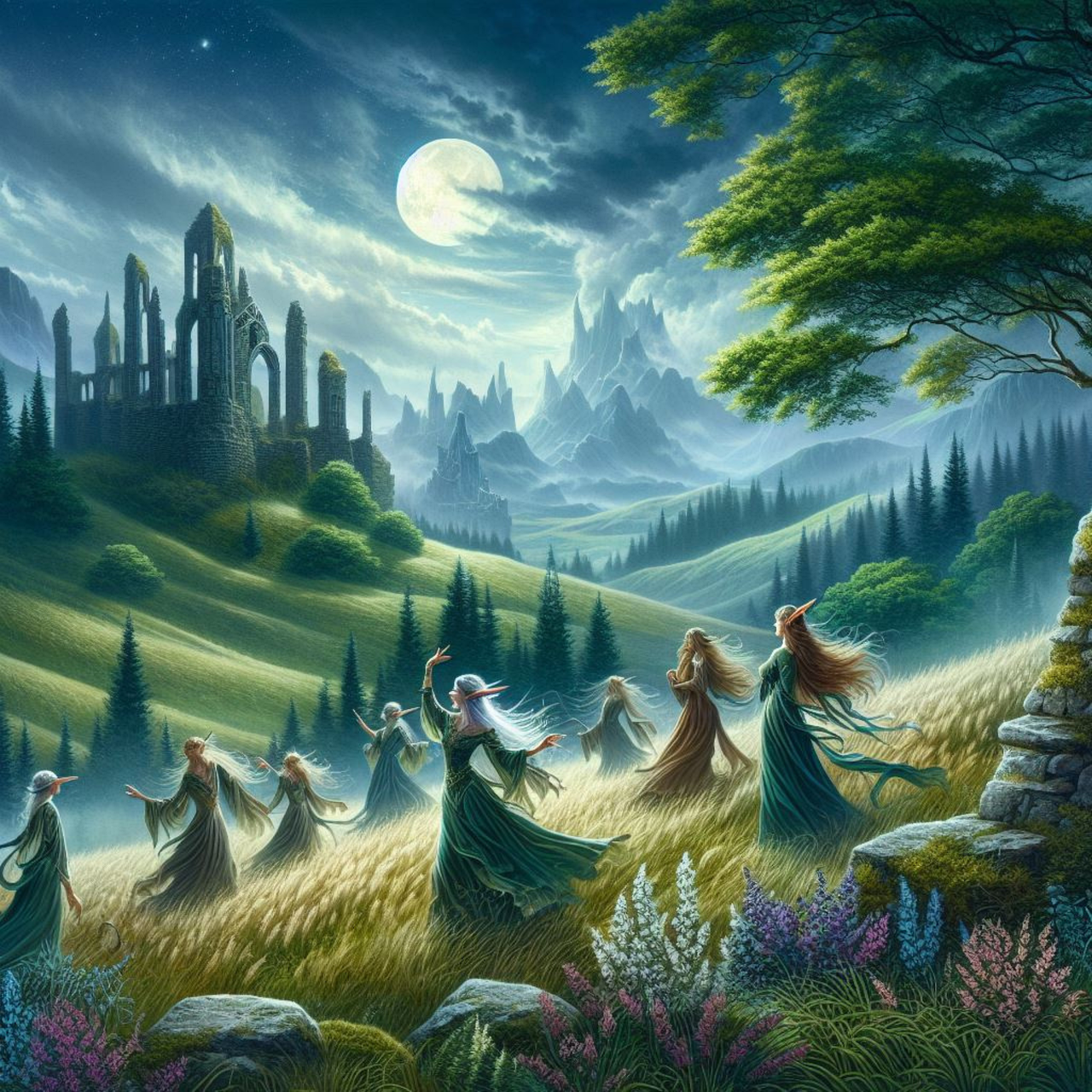 Download Elves, Forest, Fantasia. Royalty-Free Stock Illustration Image ...