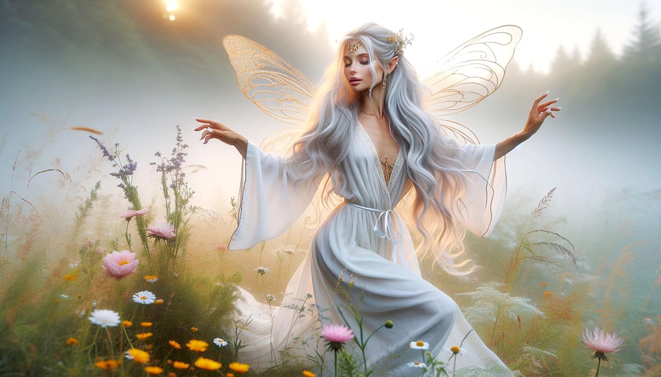 Download Fairy, Elf, Flower Meadow. Royalty-Free Stock Illustration ...