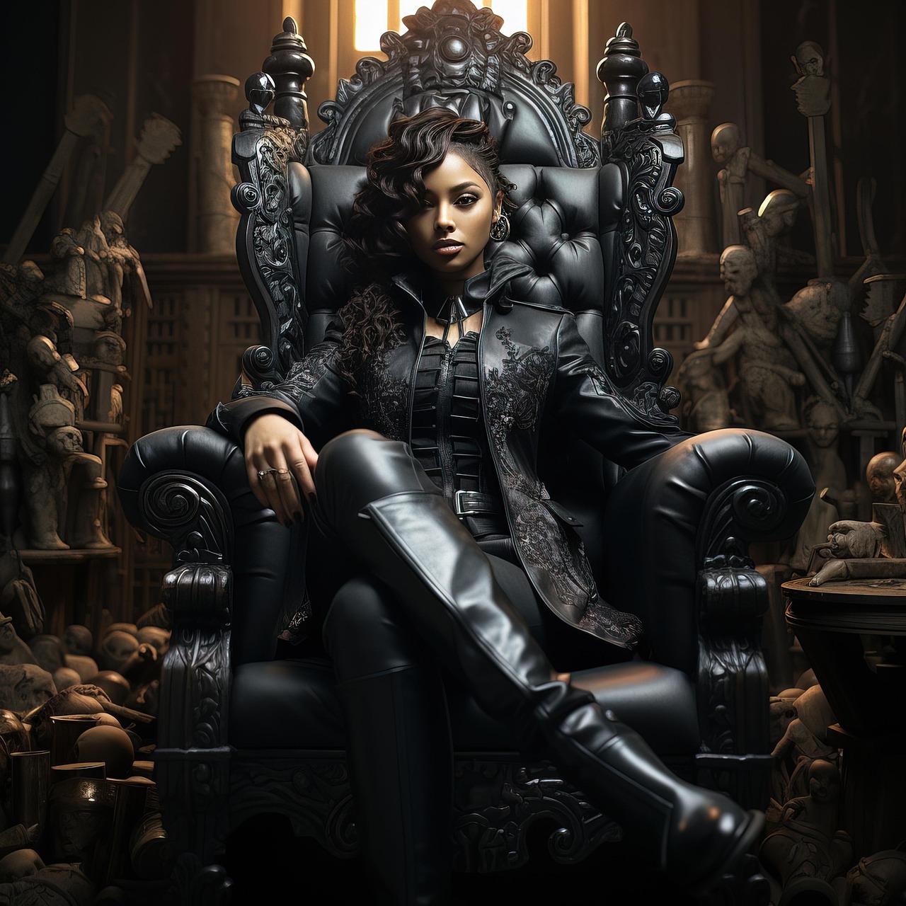 Download Ai Generated, Woman, Throne. Royalty-Free Stock Illustration ...