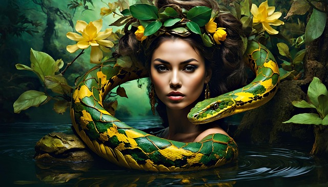 Download Woman, Very Beautiful, Snake-Arm. Royalty-Free Stock ...