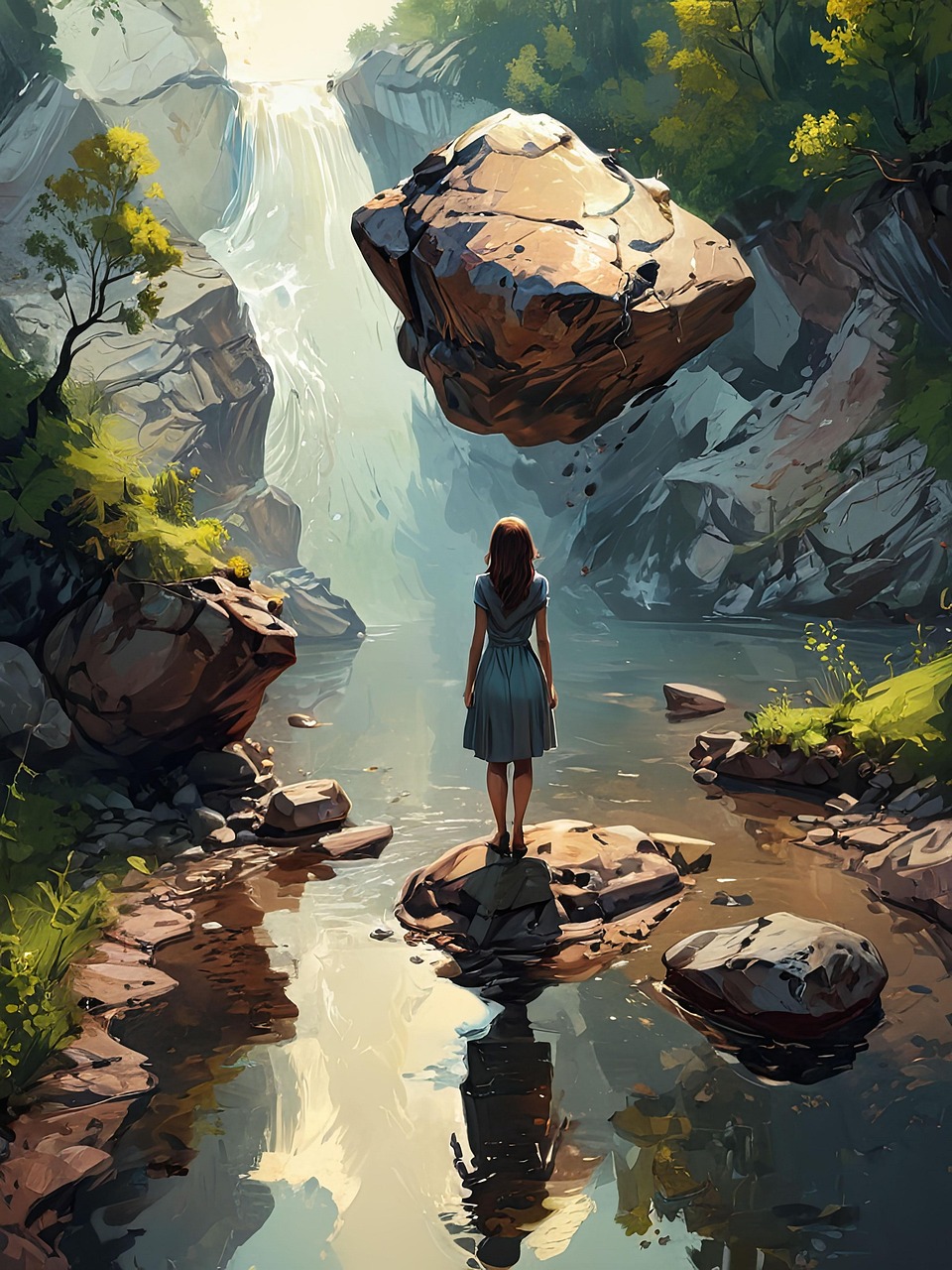 Download Water, Rock, Ai Generated. Royalty-Free Stock Illustration ...