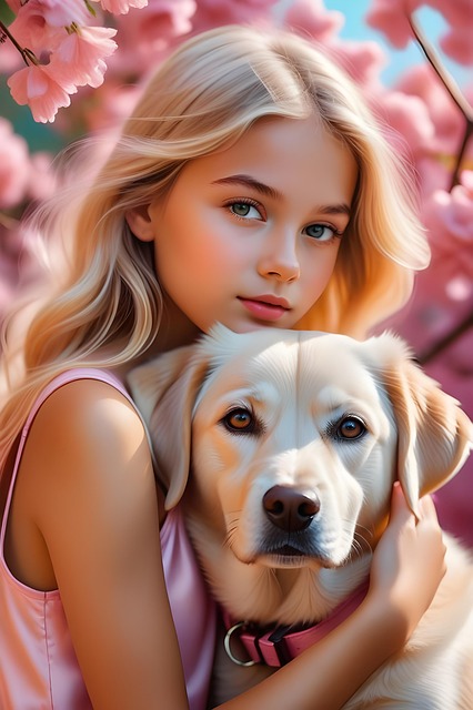 Download Girl, Dog, Portrait. Royalty-Free Stock Illustration Image ...