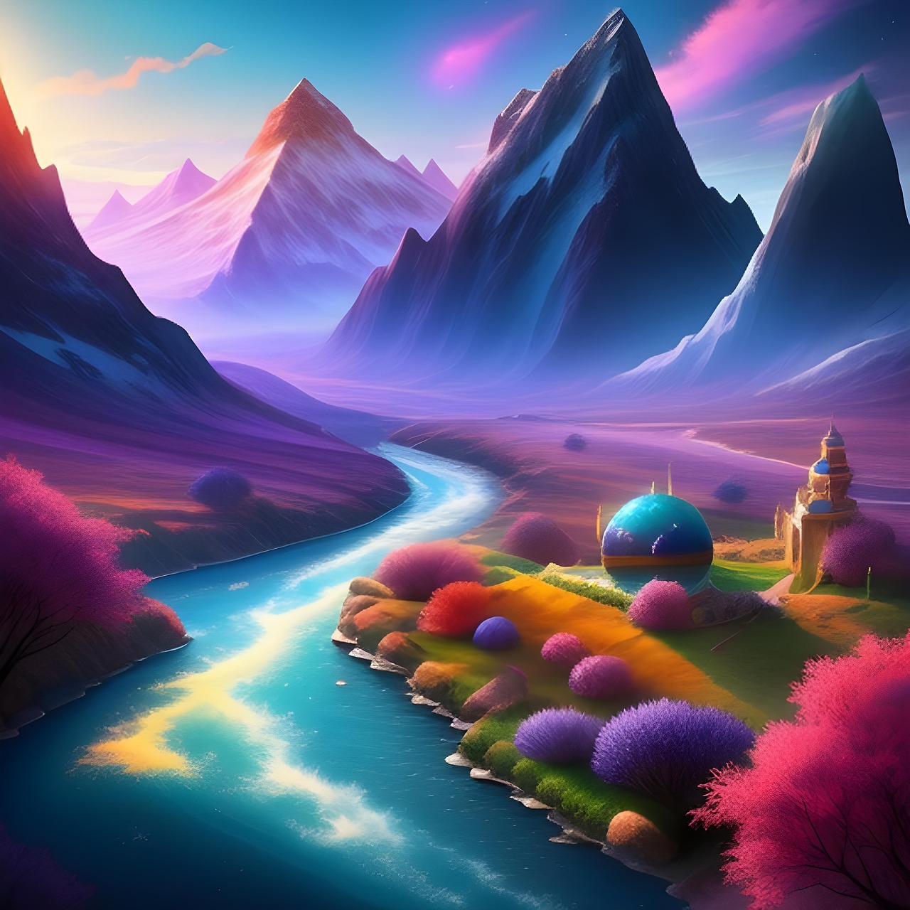 Download Magic Planet, Landscapesrainbow Colors, Strange Creatures ...