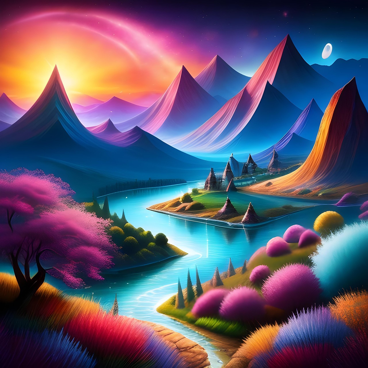 Download Magic Planet, Landscapesrainbow Colors, Strange Creatures ...