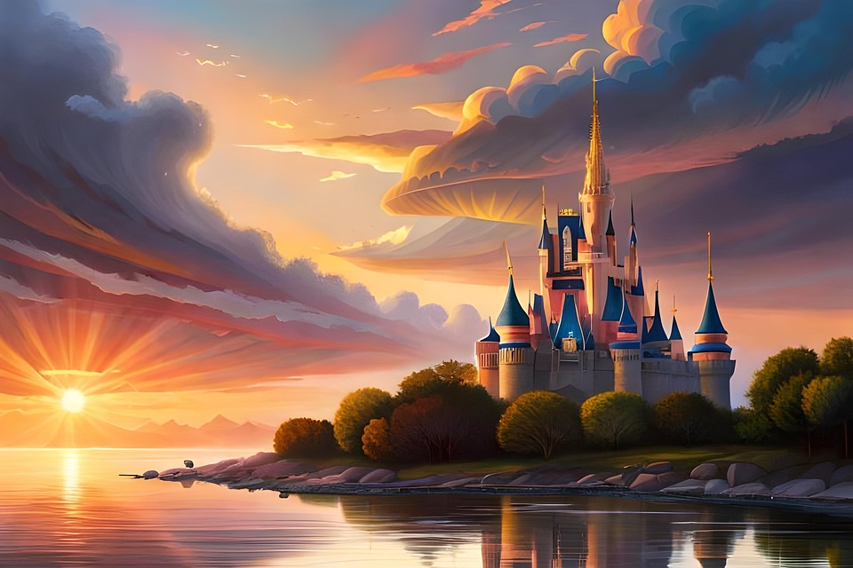 Download Castle, Sunset, Middle Ages. Royalty-Free Stock Illustration ...