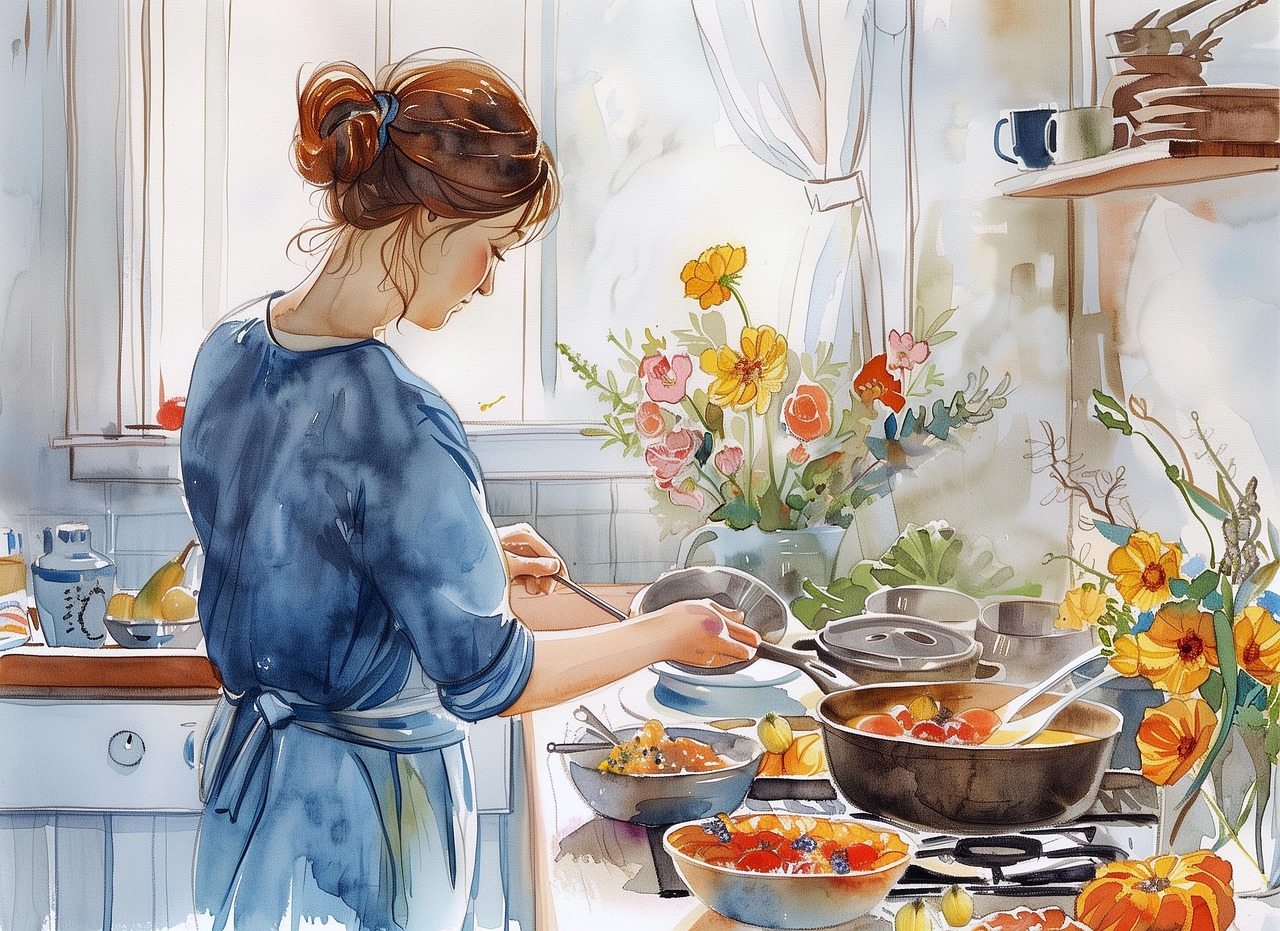 Cuisine Style Aquarelle Fleurs - Image gratuite sur Pixabay - Pixabay