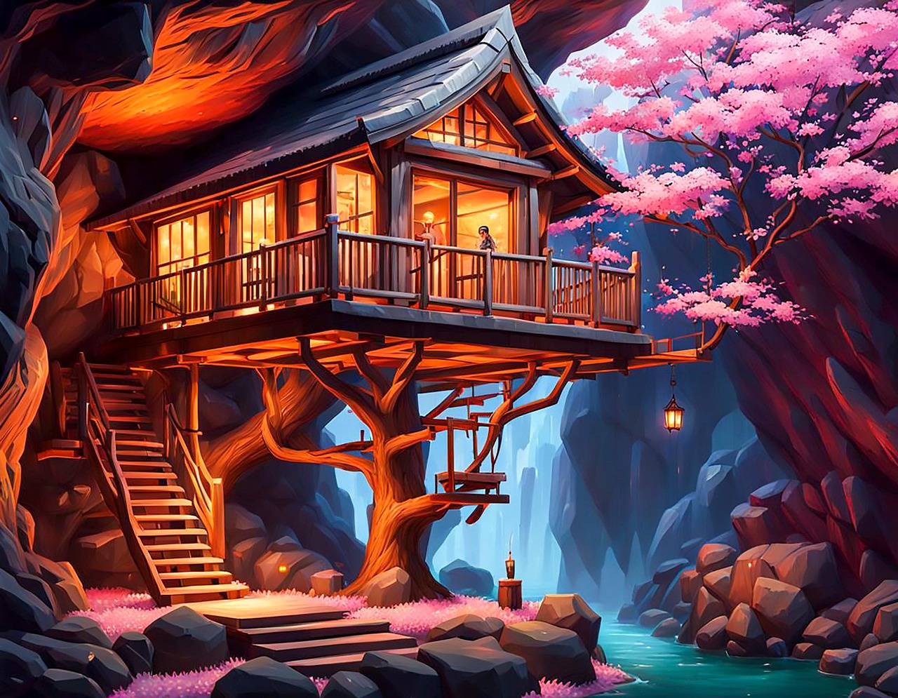 Download Beautiful, Tree House, Nature. Royalty-Free Stock Illustration ...