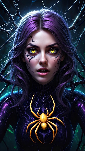 Download Ai Generated, Woman, Spider Web. Royalty-Free Stock ...