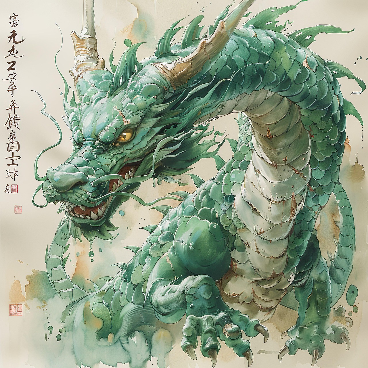Download Green Dragon, Dragon, Lizard. Royalty-Free Stock Illustration ...
