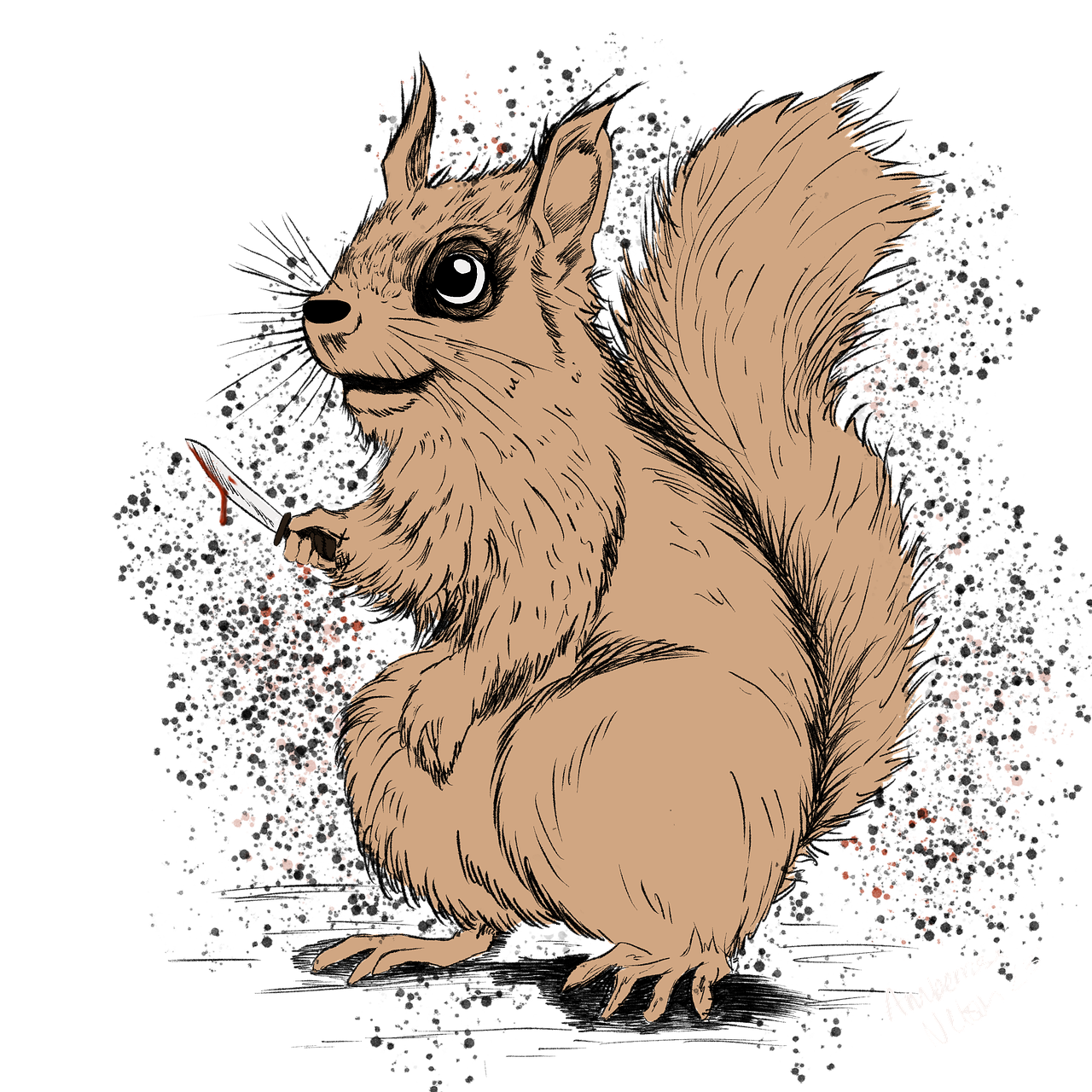 Download Squirrel Knife Violent Royalty Free Stock Illustration Download Squirrel Knife Violent Royalty Free Stock Illustration