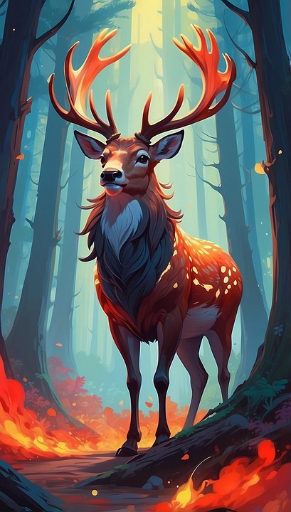 Download Digital Art, Deer, Forest. Royalty-Free Stock Illustration ...