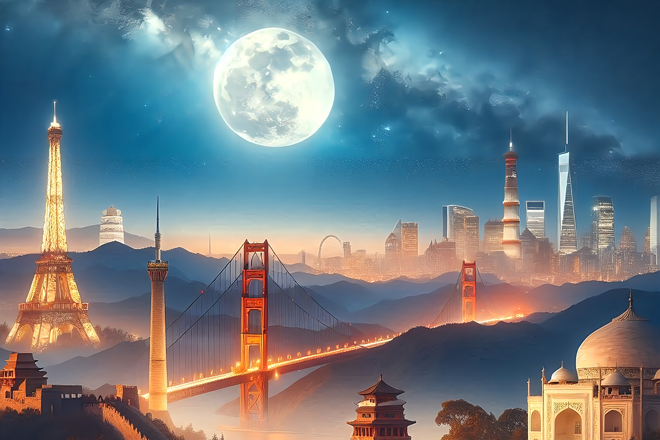Download Night View Building City Royalty Free Stock Illustration