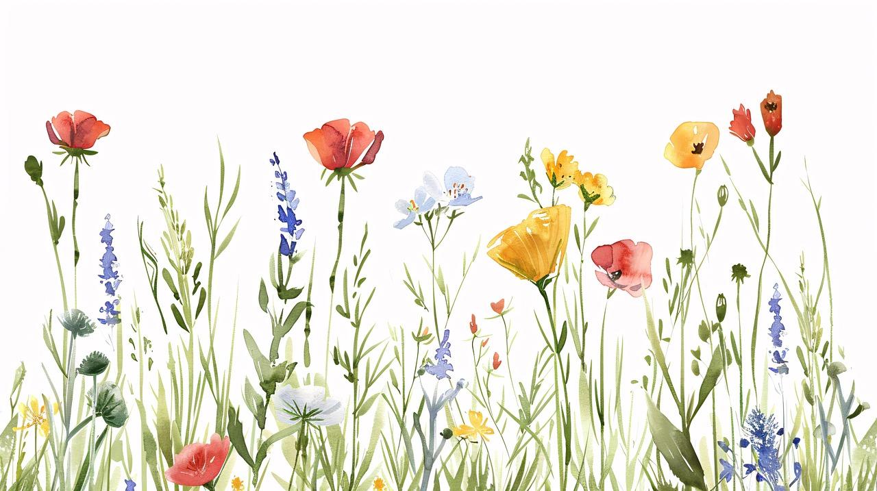 Download Wildflowers, Meadow, Watercolor. Royalty-Free Stock ...