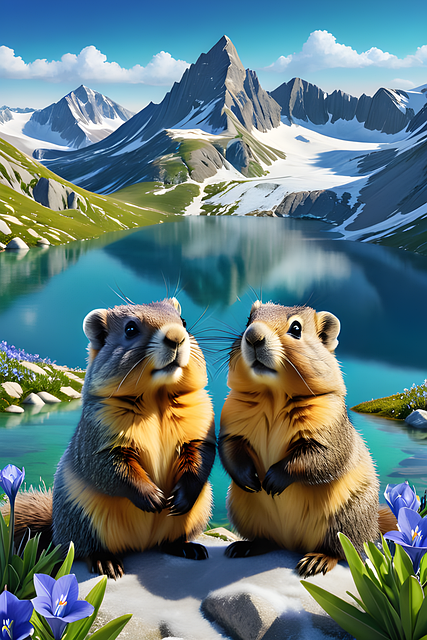 Download Alpine Marmot, Mountains, Landscape. Royalty-Free Stock ...