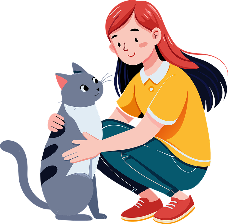 Download Girl Girl, Cat, Kitten. Royalty-Free Vector Graphic - Pixabay