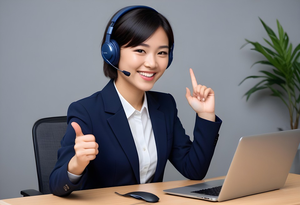Download Woman, Headset, Customer Service. Royalty-Free Stock ...