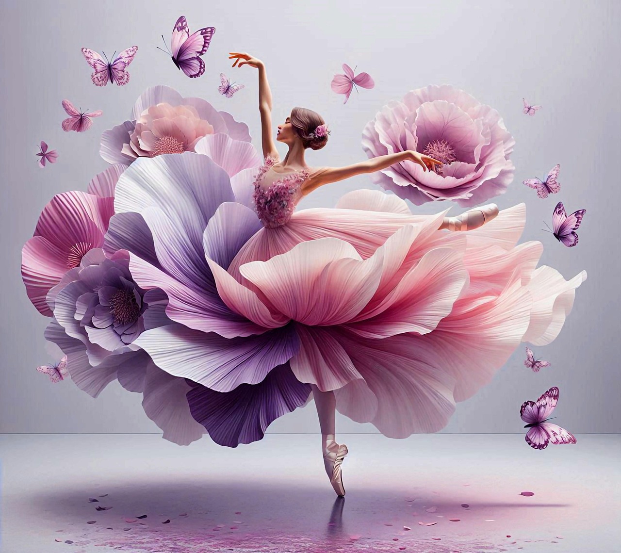 Download Ballerina, Flowers, Butterflies. Royalty-Free Stock ...